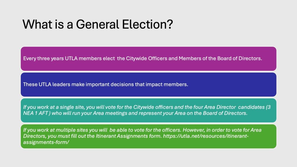 UTLA Elections – Orientation for Voters